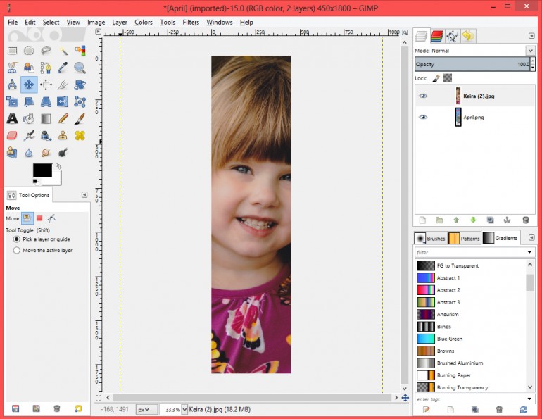 How to Layer and Size images in GIMP