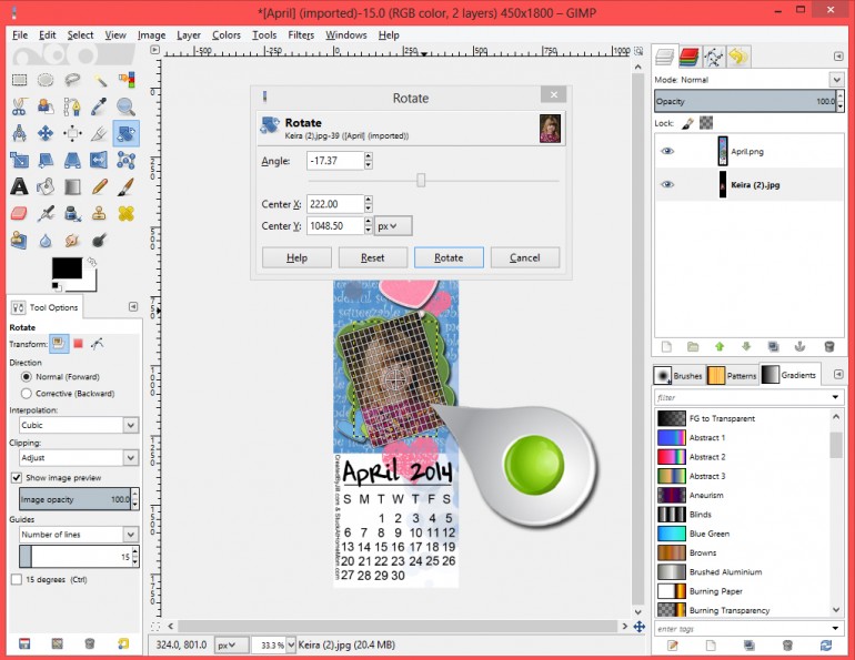 How to Layer and Size images in GIMP